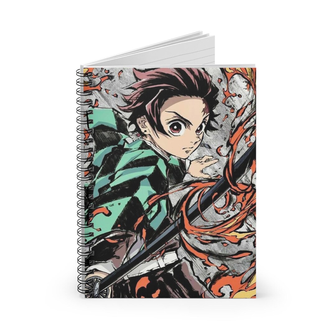 Demon Slayer Inspired Spiral Notebook - Ruled Lines, Anime Stationery ...