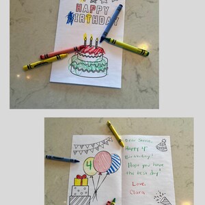 Coloring Page, Digital Printable Birthday Card, Print at Home and Color ...