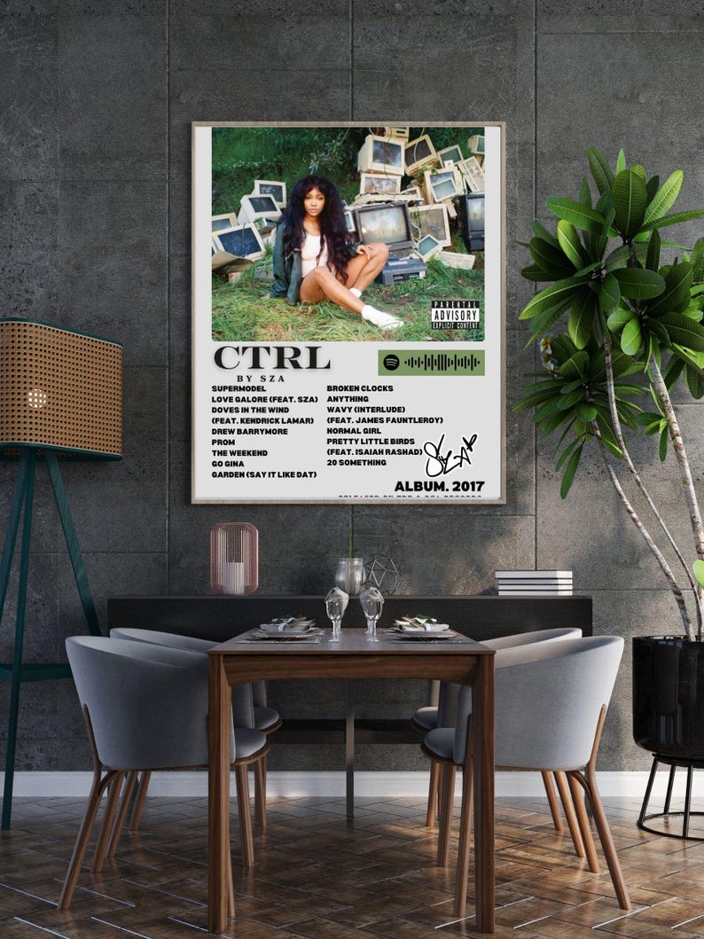 SZA CTRL Album Poster – Custom Printable Wall Art, Hip Hop Music Decor ...