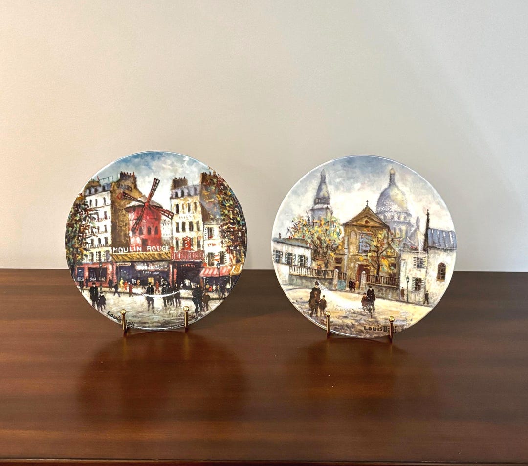 Set of Limoges Porcelain Collectible Plates - Sights of Paris by Louis ...