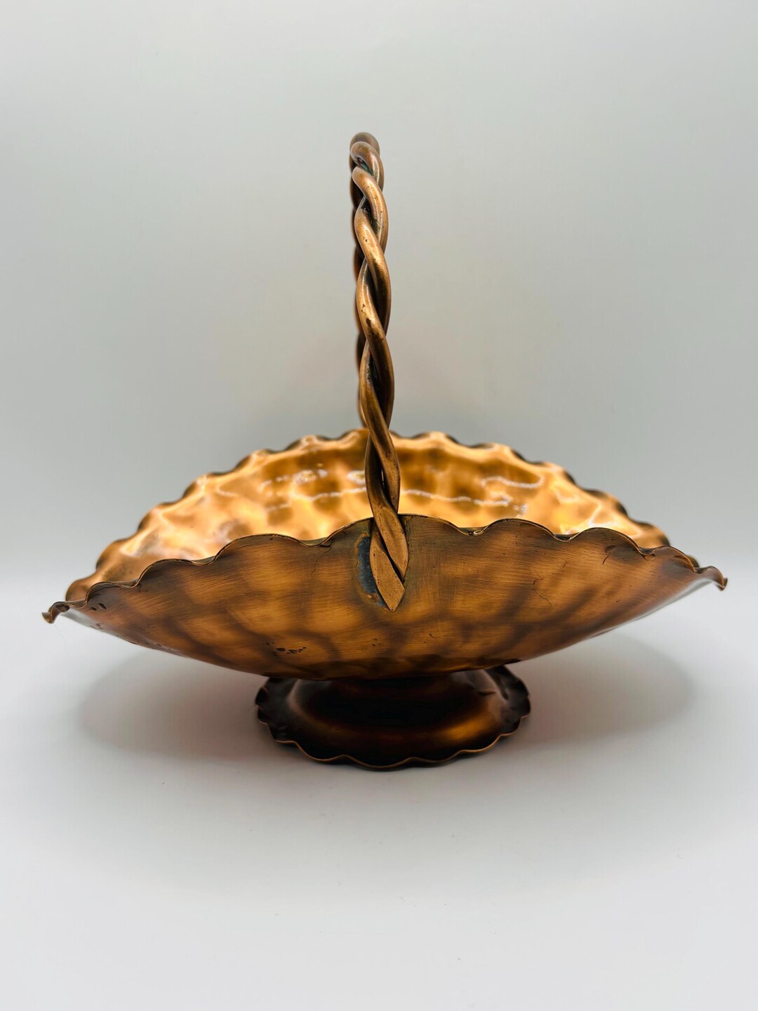 Vintage Copper Basket Tray - Stamped Gregorian Copper 319 - Etsy