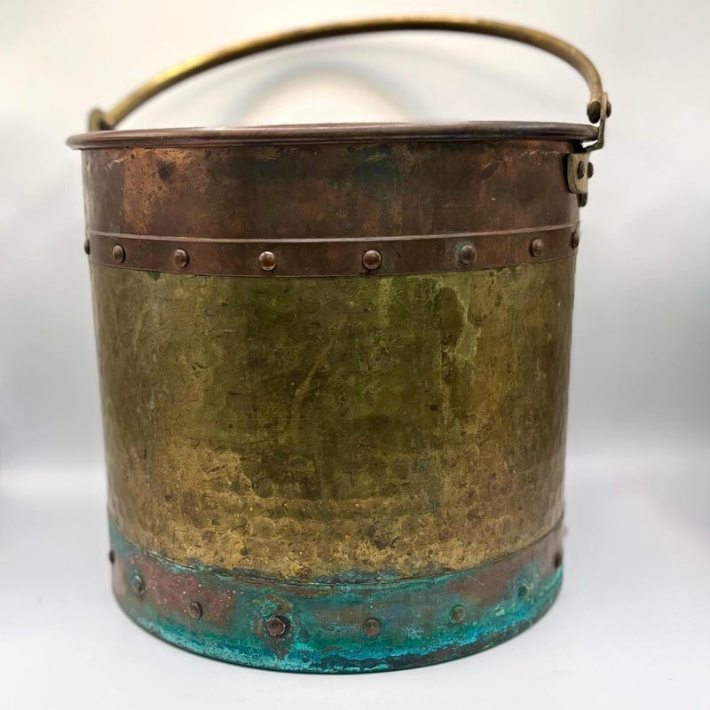 Antique Brass Bucket - Etsy