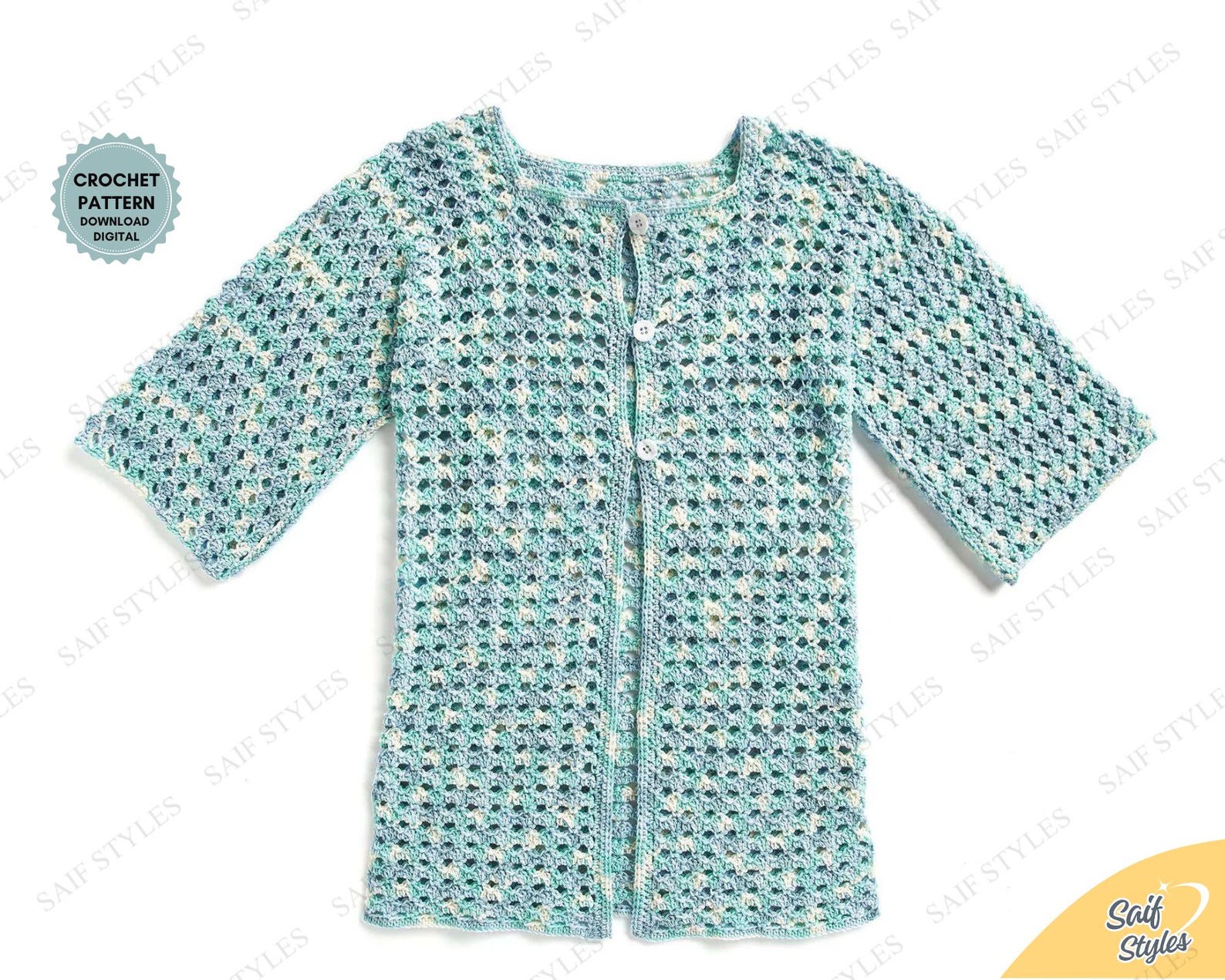 Summer Lace Cardigan Crochet Pattern Short Sleeve Lacy Cardigan Crochet ...