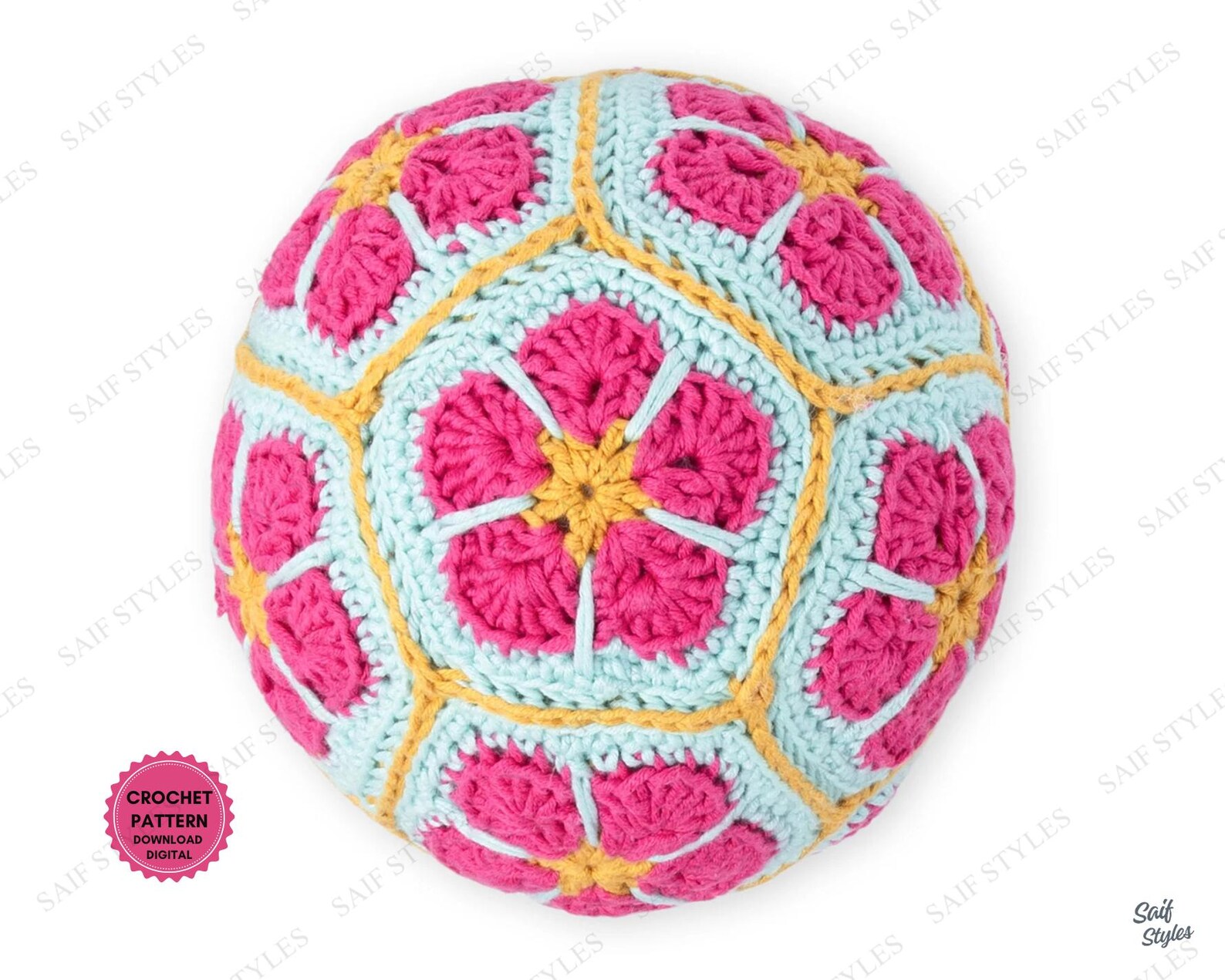 CROCHET PATTERN, Crochet Soccer Ball, Soccer Ball With Instruction ...