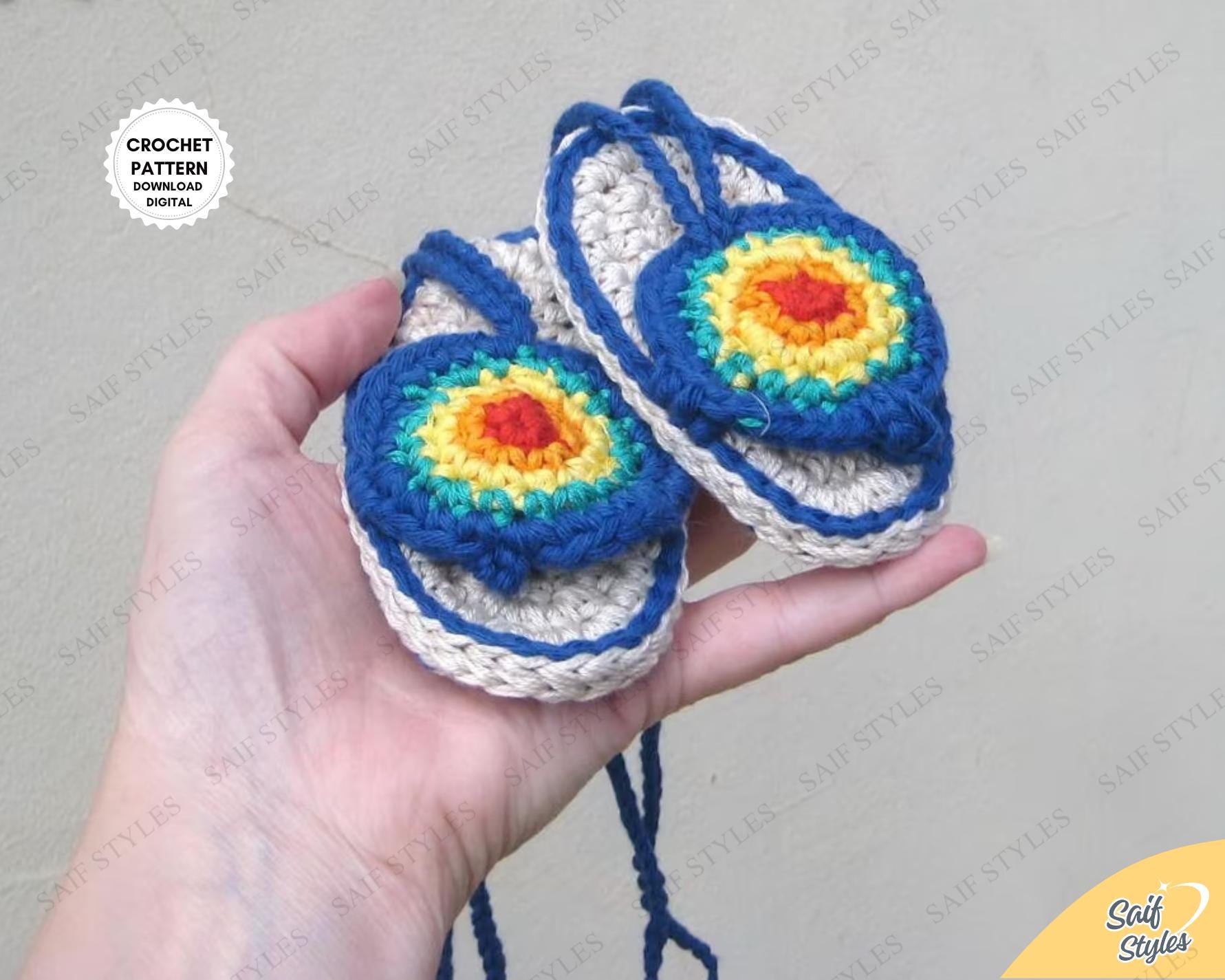 Baby Strap Flip Flops Crochet Pattern Newborn Baby Sandals DIY Infant ...