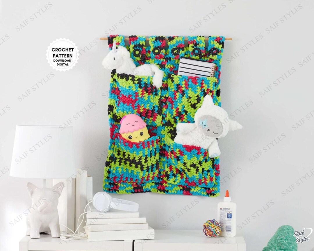 Crochet Wall Hanging Organizer Pattern | Tapestry Crochet Wall Hanging ...
