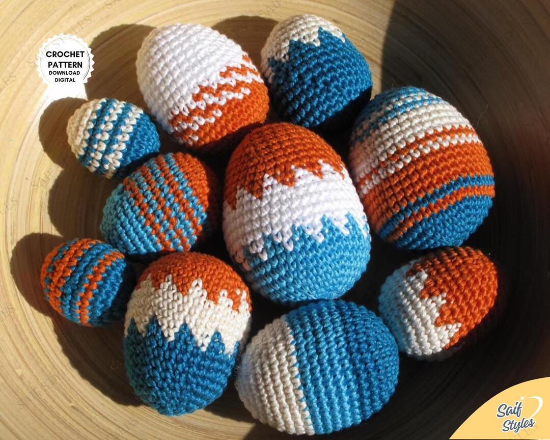 Easy Easter Eggs Crochet Pattern Amigurumi Spring DIY Easter Gift Cute Crochet Eggs for Easter ...