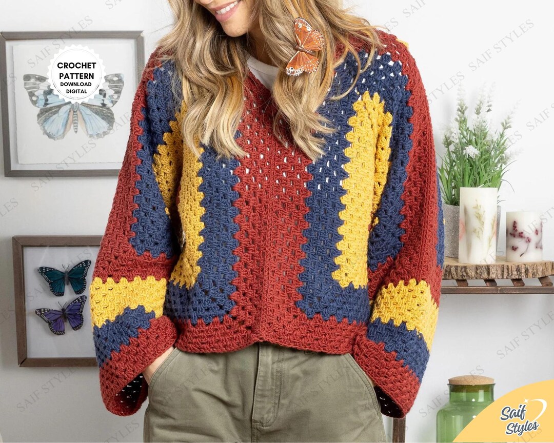 Hexagon Hooded Cardigan Crochet Pattern Campfire Sweater Hexi Jacket ...