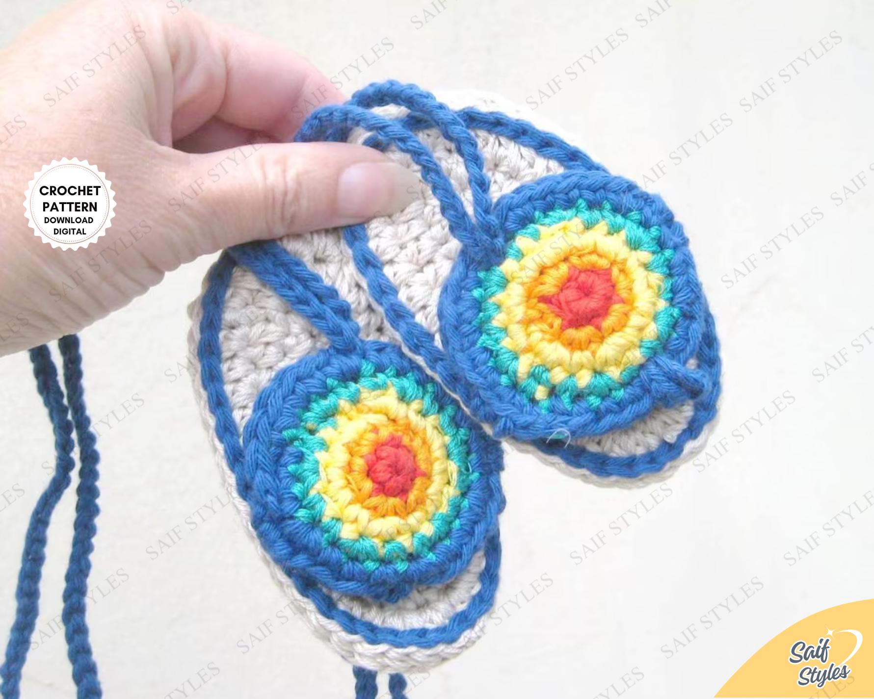 Baby Strap Flip Flops Crochet Pattern Newborn Baby Sandals DIY Infant ...