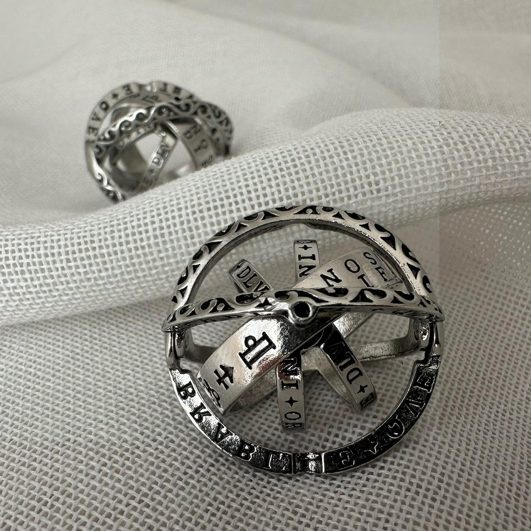 Secret Puzzle Fidget Ring Convertible Spinner Ring Hidden Sphere Puzzle ...