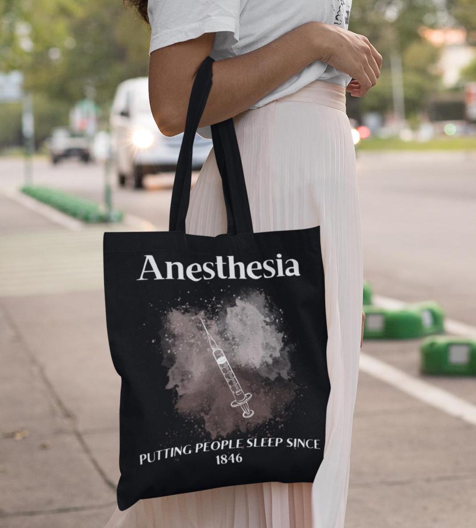 Anesthesia Tote Bag, Funny CRNA Gift, Medical Humor Canvas Bag, Surgery ...