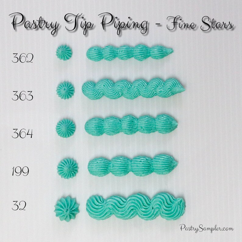Fine or French Star Pastry Tips - Medium and Small Standard Size ...