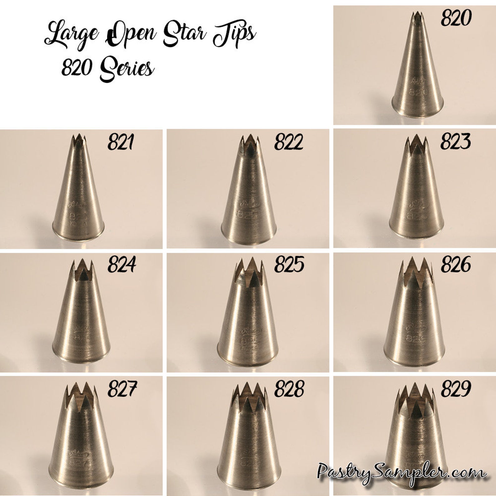 Large Open Star Pastry Tips Choose the Size You Need 820 | Etsy