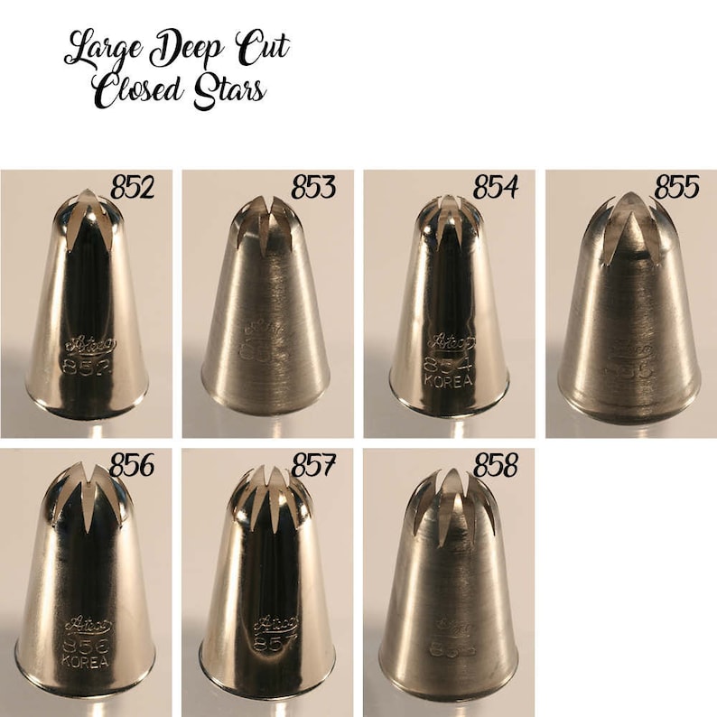 Large Deep Cut Closed Star Pastry Tips Choose the Size You | Etsy