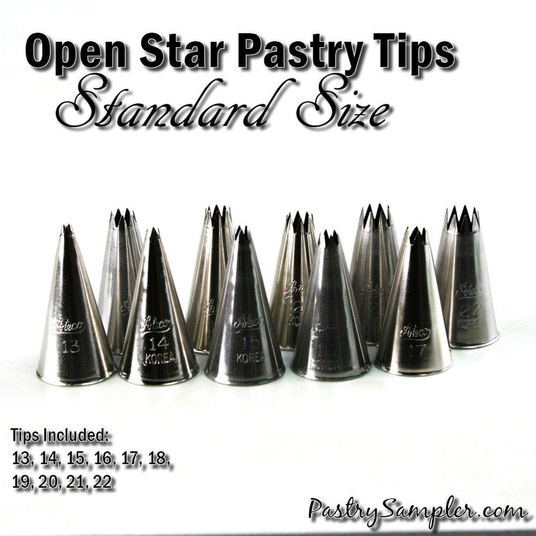 Open Star Pastry Tips - Choose the Size You Need - Standard Sized - 13 ...