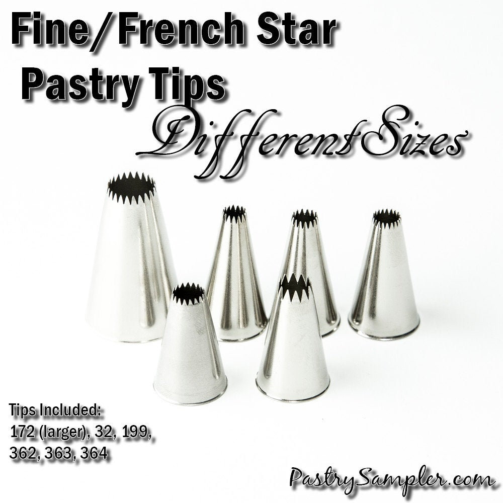 Fine or French Star Pastry Tips Medium and Small Standard - Etsy