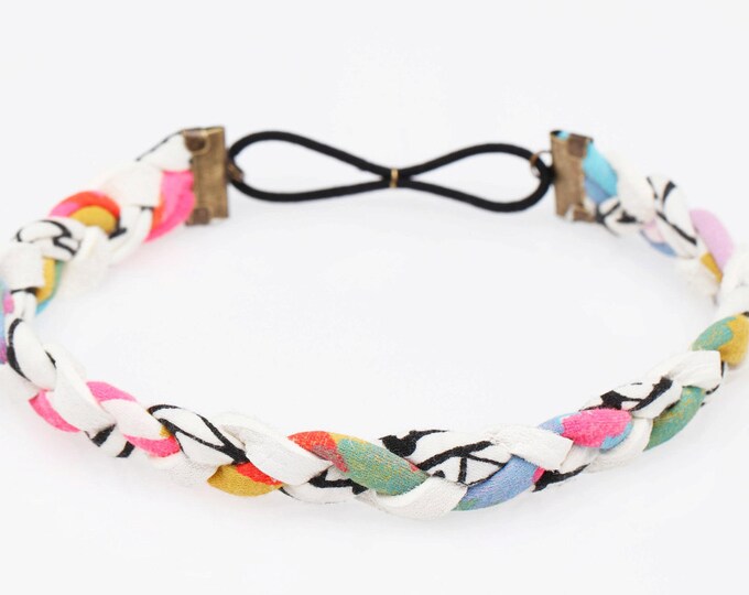 Braided Headband in White Rainbow - Etsy