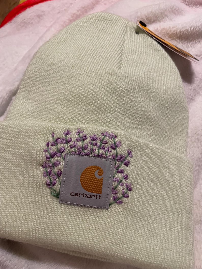 Lavender Embriodered Hat - Etsy