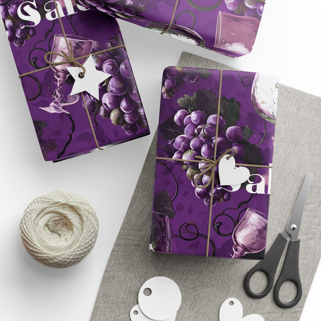 Wrapping Papers, Wine Grapes Design - Perfect for Wine Lovers, Gift ...