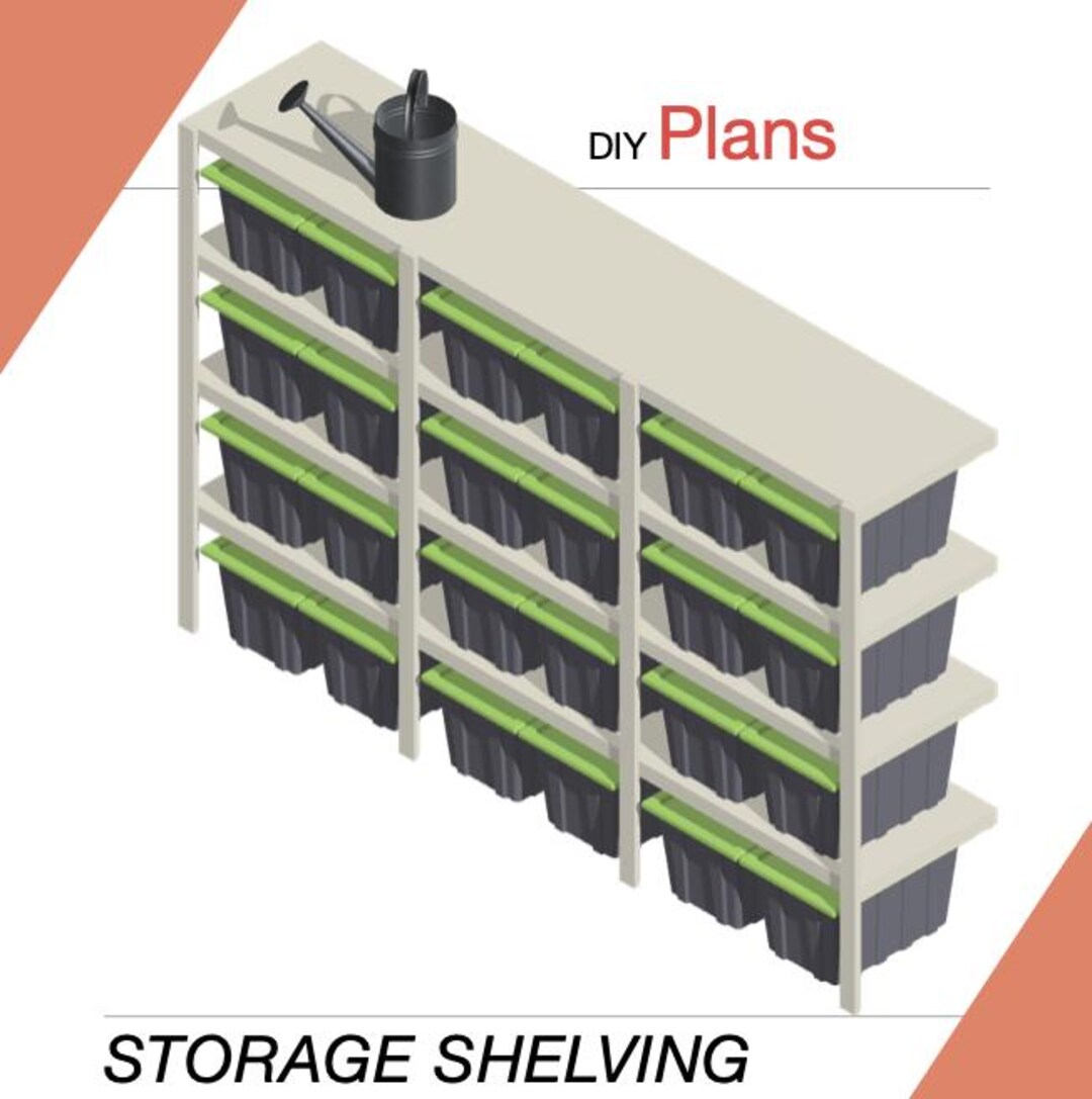 DIY Wall-mounted Storage Shelving Plan - Etsy