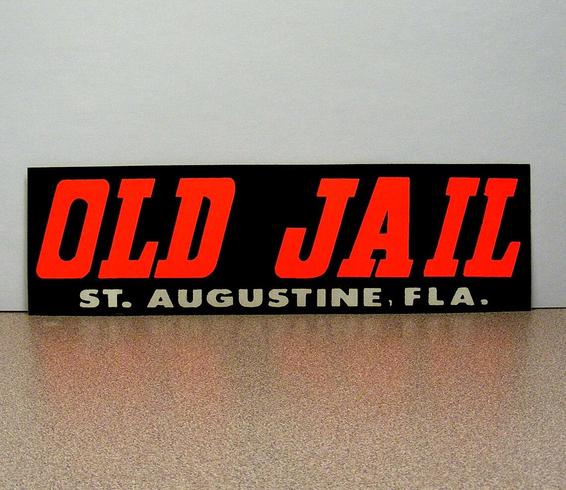 Old Jail Museum Bumper Sticker Saint Augustine Florida Red and - Etsy