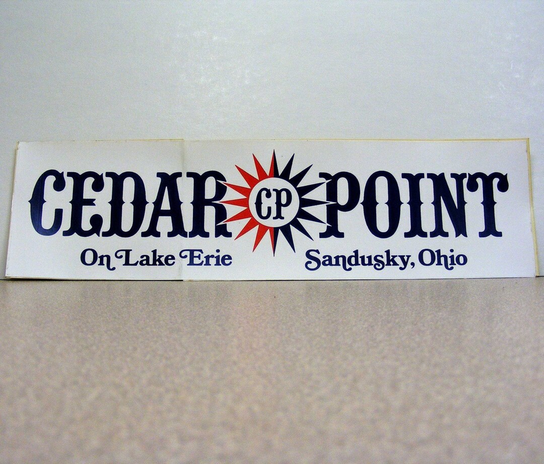 Cedar Point, Lake Erie, Sandusky Ohio, Vintage Bumper Sticker, Red ...