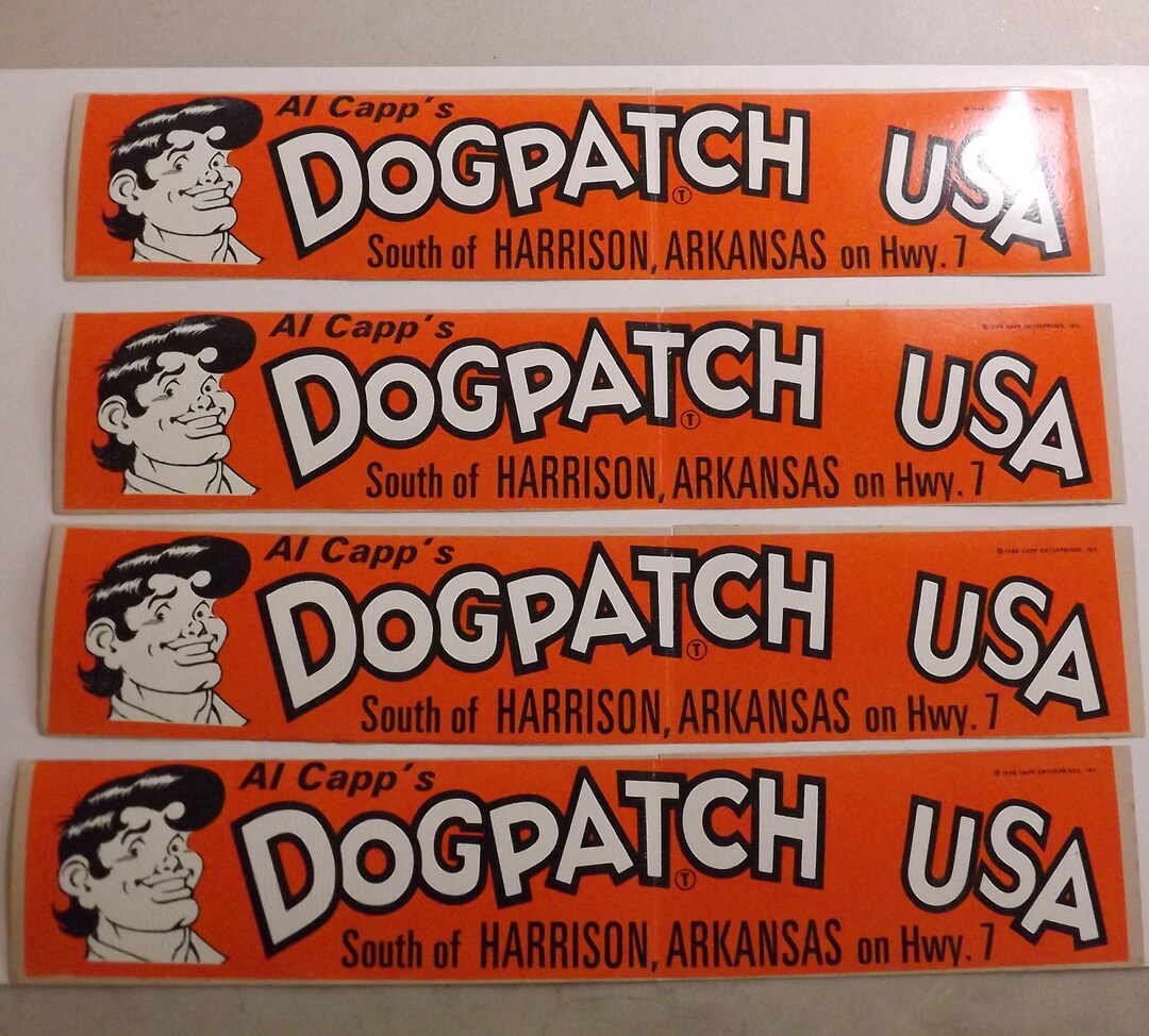 Dogpatch USA Vintage Bumper Sticker, Harrison, Arkansas, Ozark ...