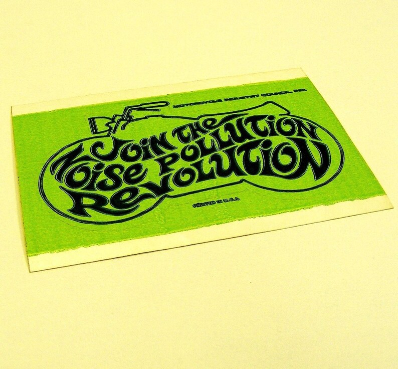 Vintage Motorcycle Sticker Join the Noise Pollution Revolution Lime ...