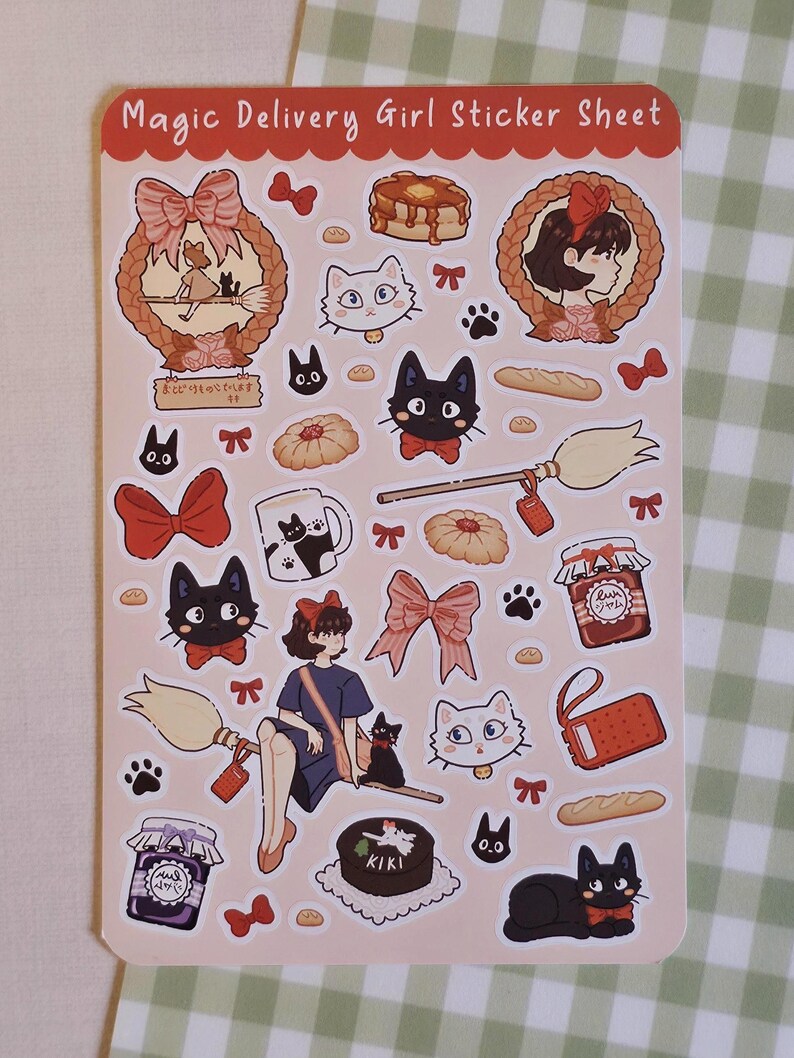 Magic Delivery Girl Sticker Sheet - Sticker Sheet | Planner Stickers ...