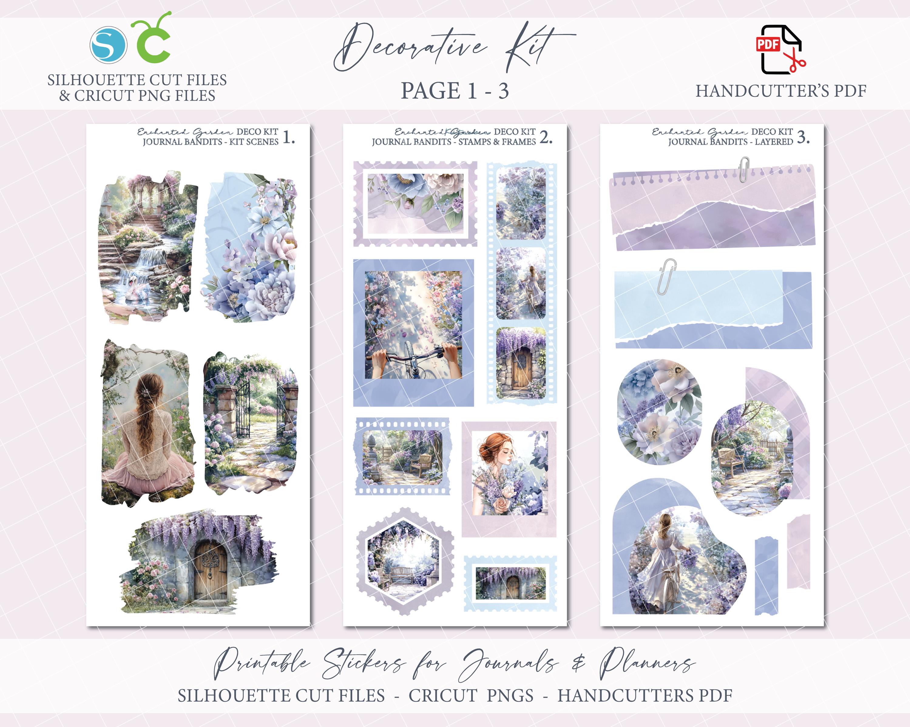 Printable Decorative Sticker Kit - Enchanted Garden | Journal Stickers ...