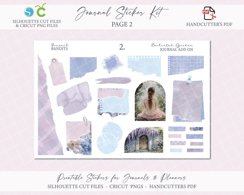 Printable Journaling Sticker Kit - Enchanted Garden | Journal Stickers ...