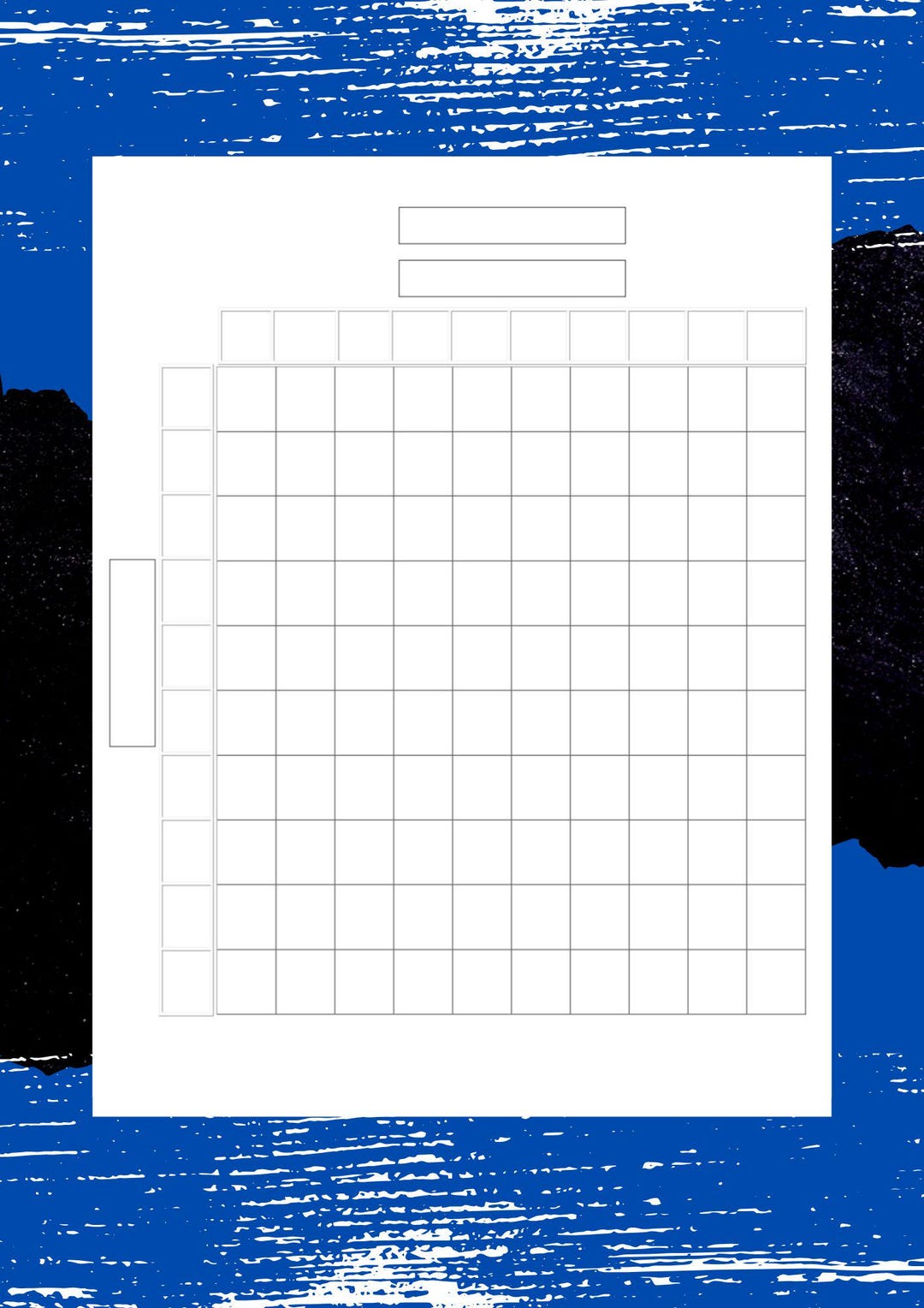 Superbowl 10 X10 100 Grid Squares Board Printable With Blank Title and ...