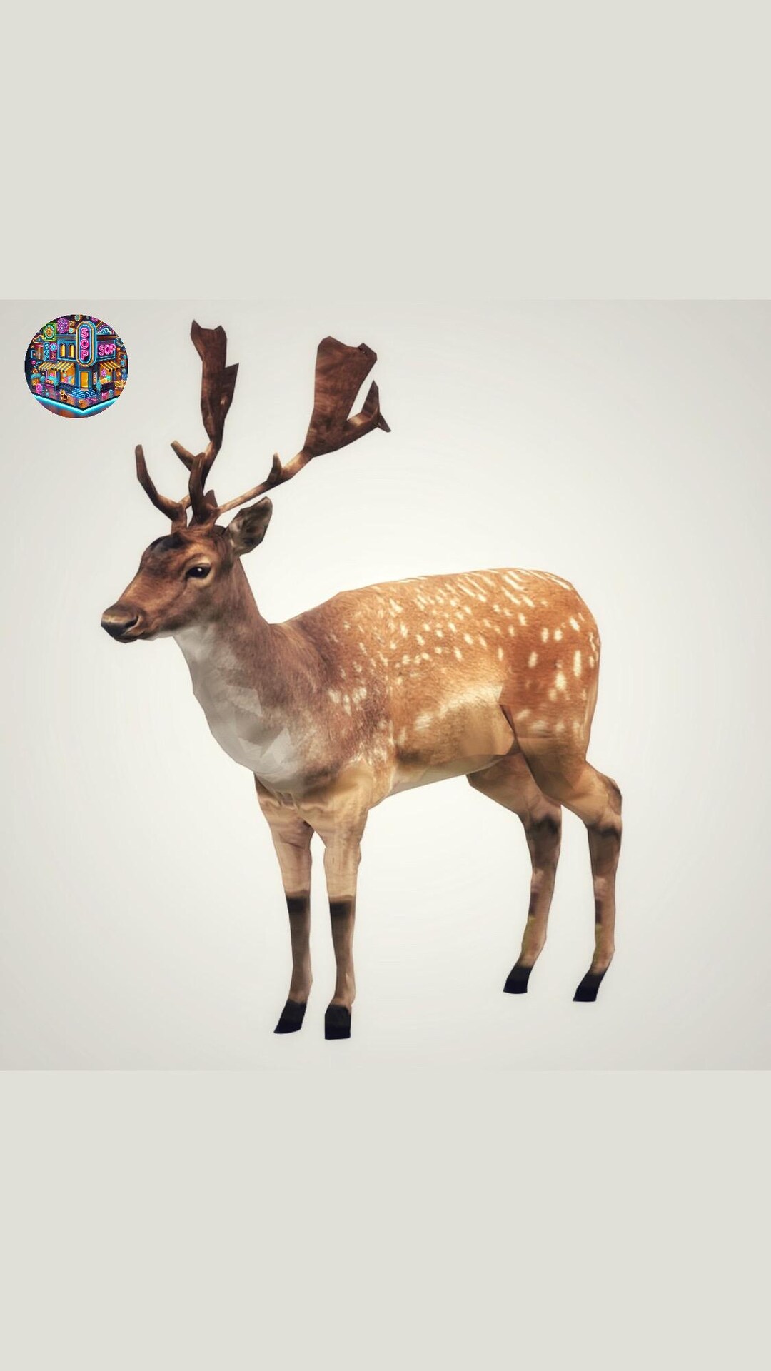 3D Deer Model for STL: Realistic Figure With Large Antlers, Natural ...