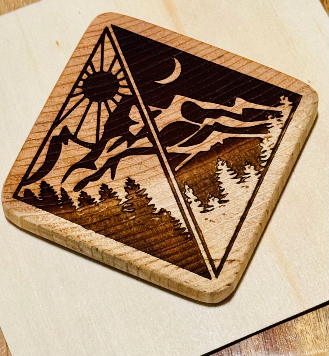Geometric Wood Coasters - Etsy