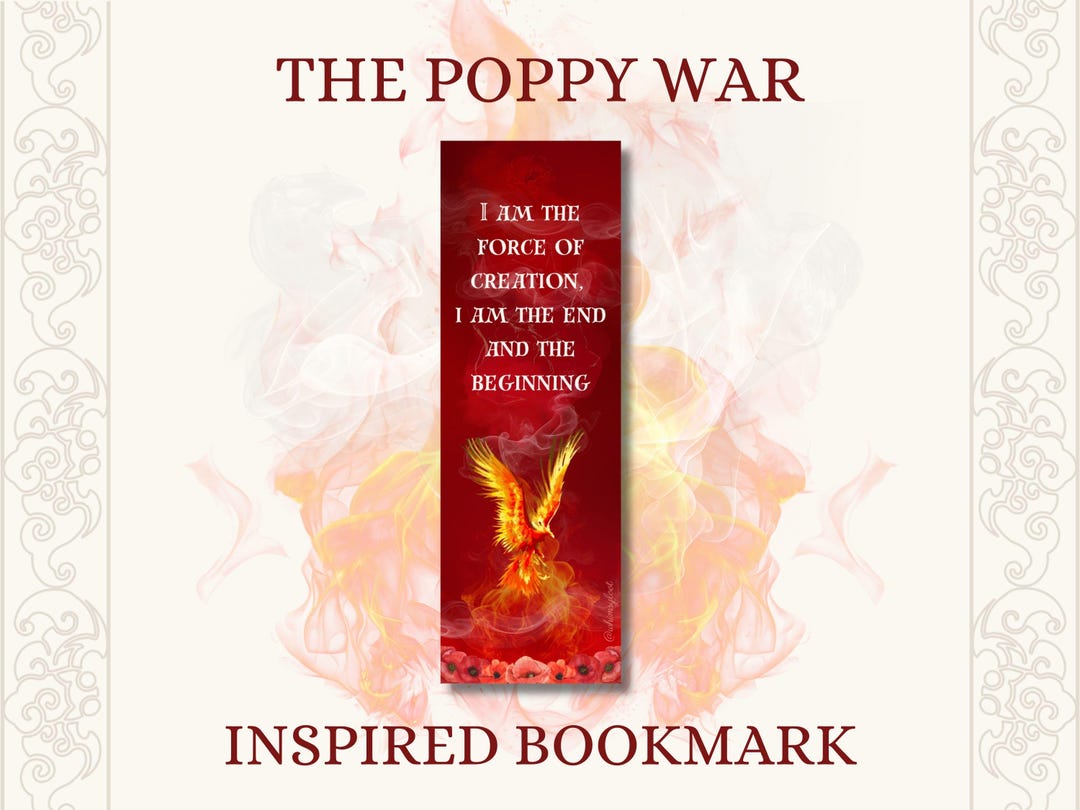 Poppy War Bookmark | Printable Bookmark, Book Gift, Digital Download ...