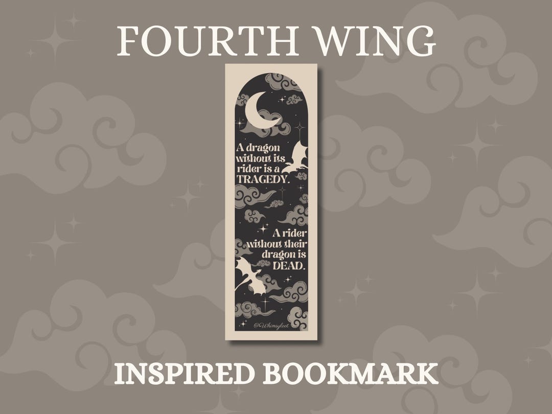 Fourth Wing Bookmark | Printable Bookmark, Book Gift, Digital Download ...