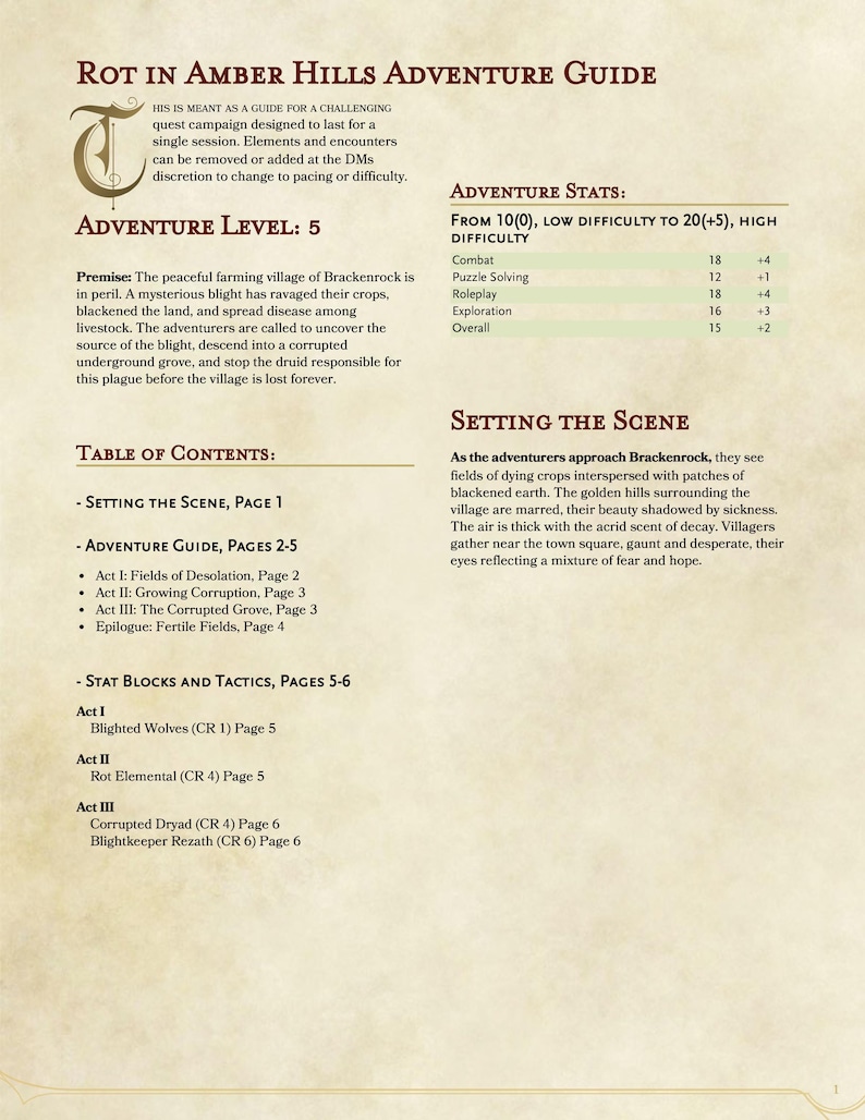 Rot in Amber Hills - Dnd 5E One-shot Adventure Module - Epic D&D ...