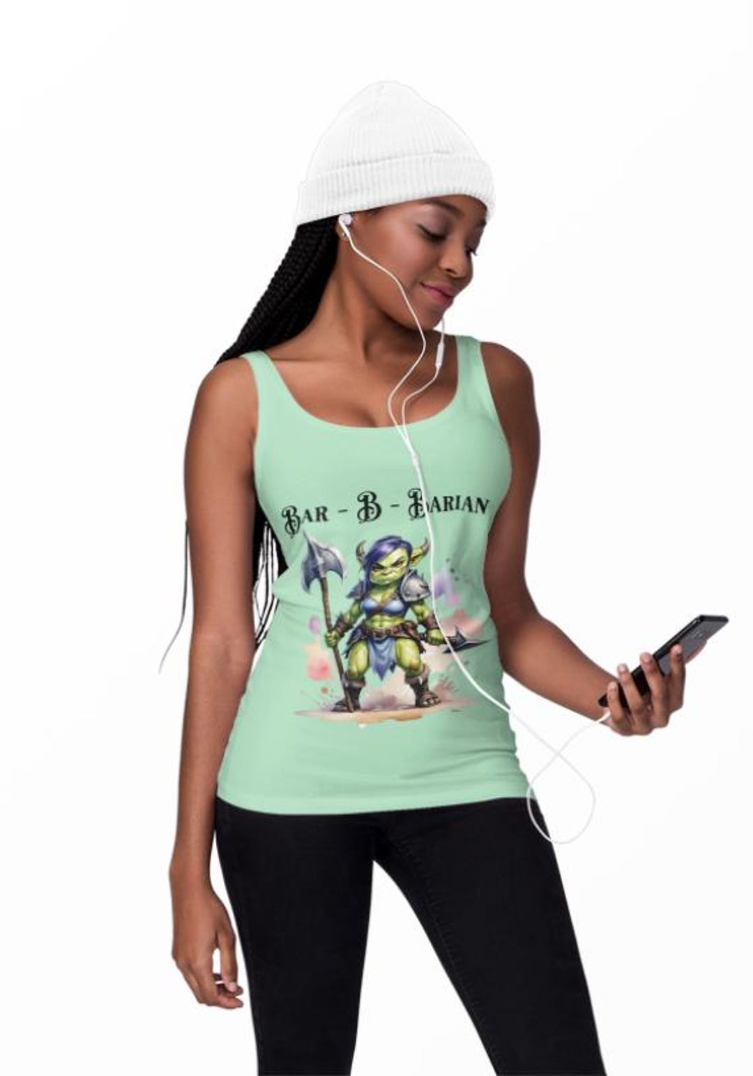 Bar-b-barian Half Orc Barbarian Tank Top, Women's Sleeveless Shirt, Dnd ...