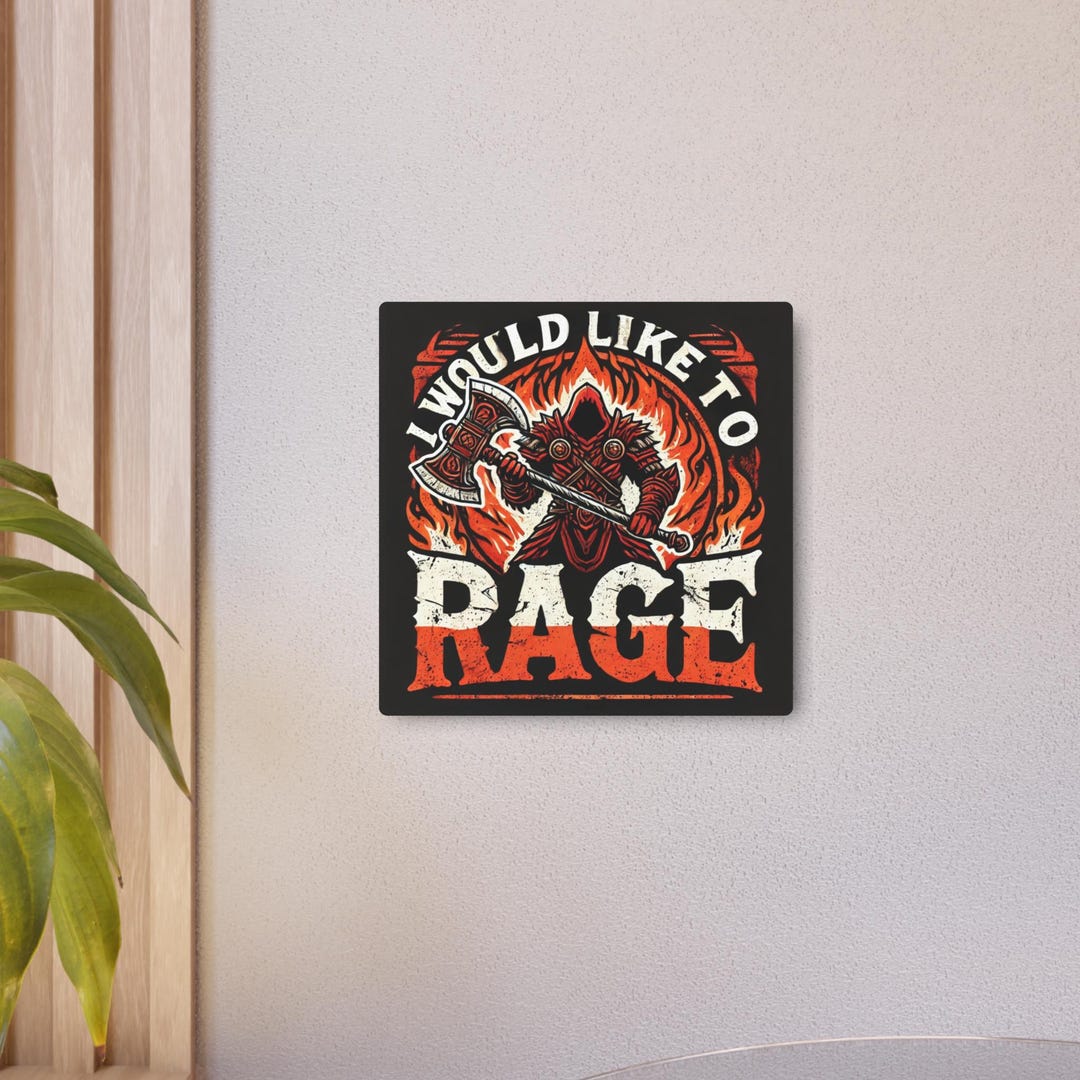Barbarian I Would Like to Rage Sign, Metal Art Sign, Dungeons and ...