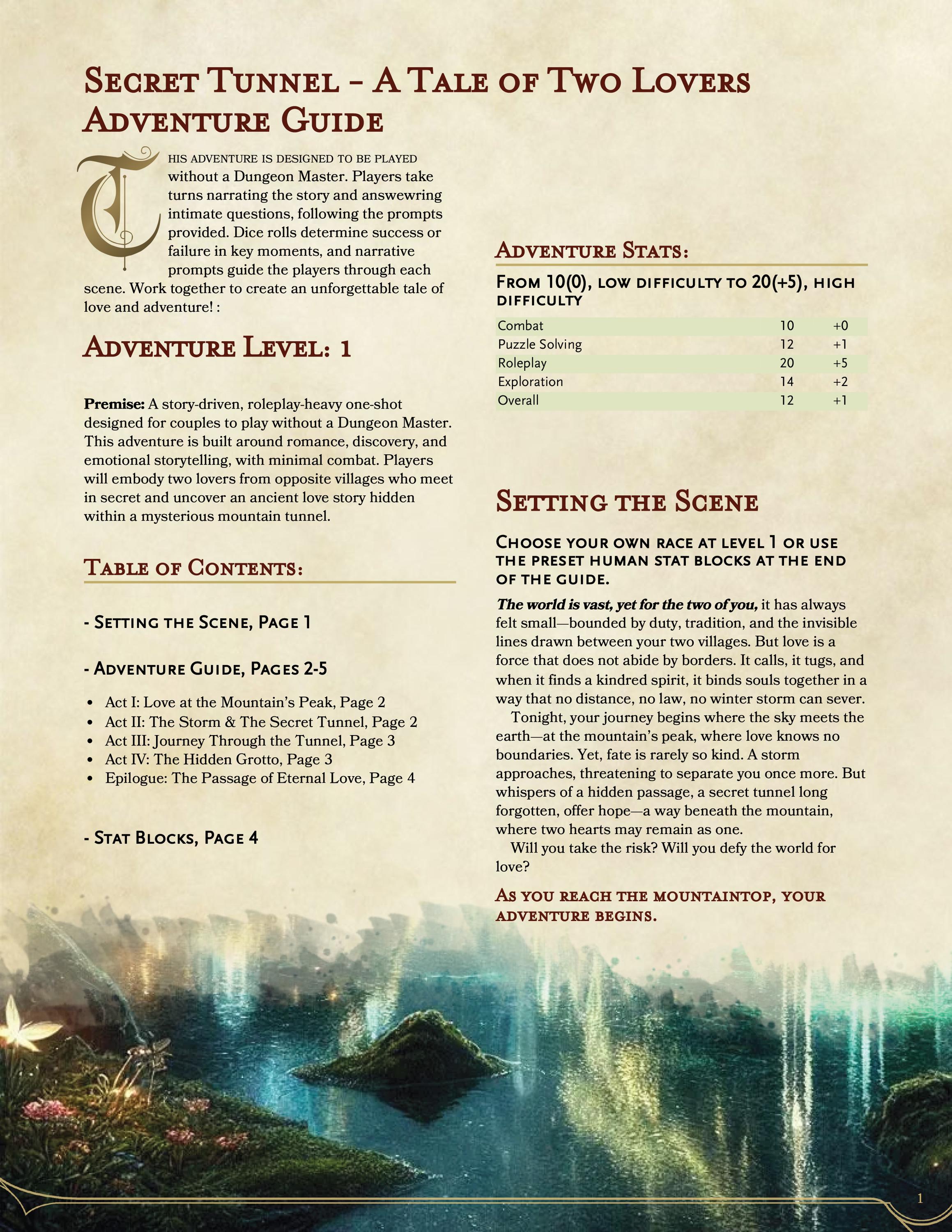 The Secret Tunnel, A Tale of Two Lovers - Romantic Dnd 5E Date Night ...