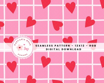 Valentines Day Hearts Floral Seamless Repeating Pattern, Trailing ...