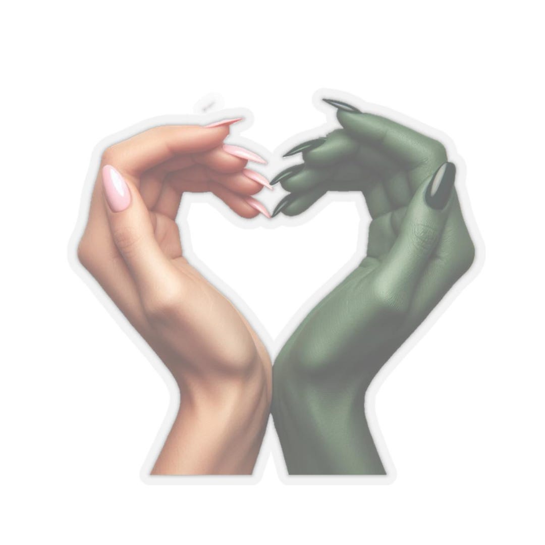 Gelphie Sticker Heart Hands, Pink and Green, Glinda Elphaba, Wicked ...