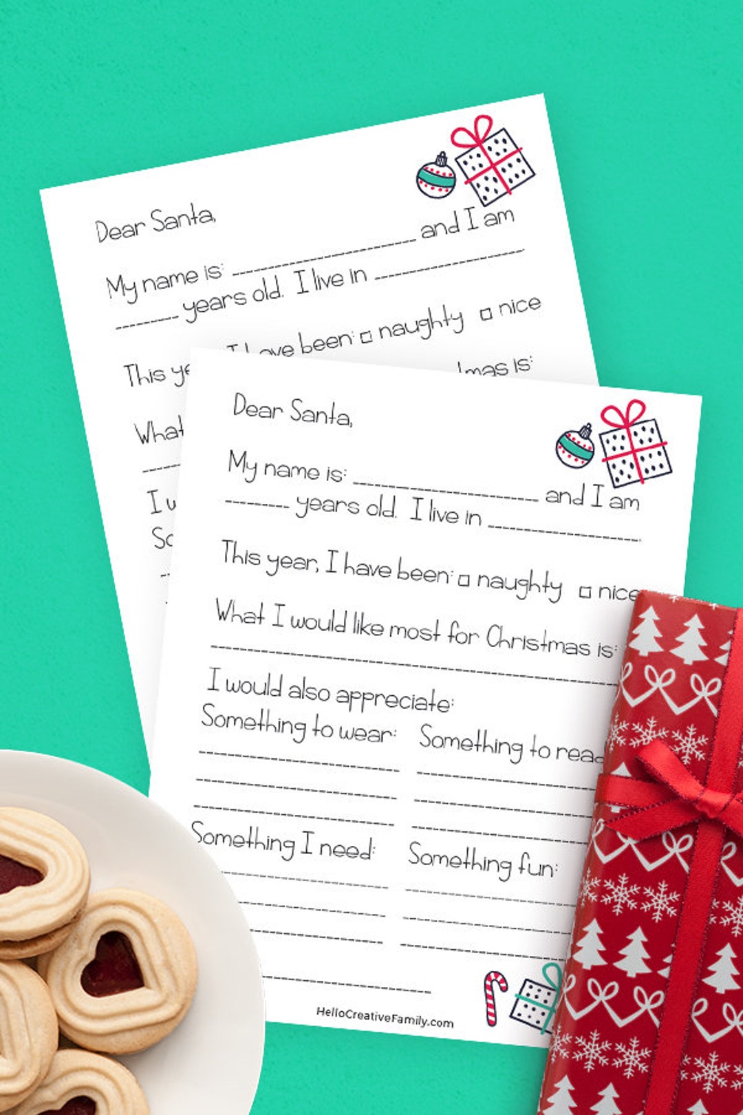 Letter to Santa Activity Printable Christmas Holiday With Kids - Etsy