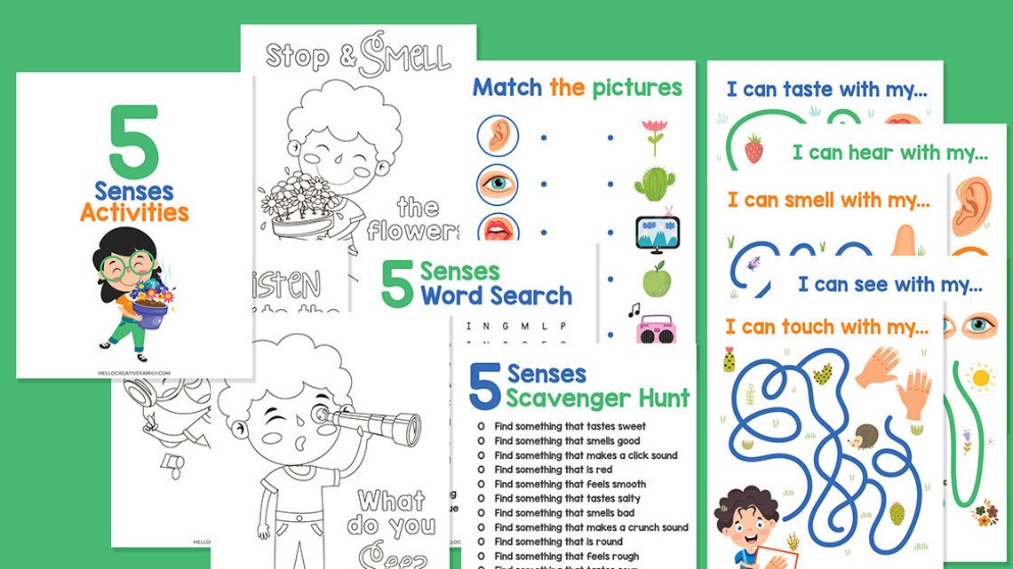 5 Senses - Printable Kids Activity Pack | Kids Activities | Fun ...