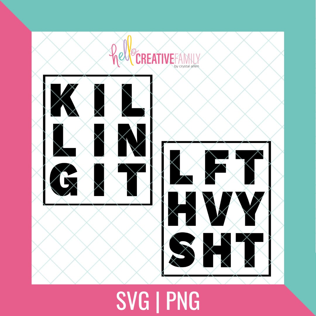 Gym Abbreviations SVG and PNG Bundle Digital Download Workout SVG Gym ...