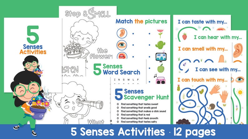 5 Senses Printable Kids Activity Pack Kids Activities Fun Activities ...