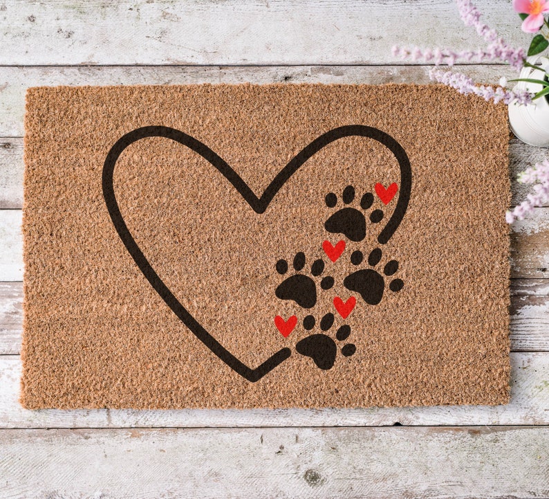 Paw Prints Heart SVG Cut File Digital Download Dog Lover - Etsy