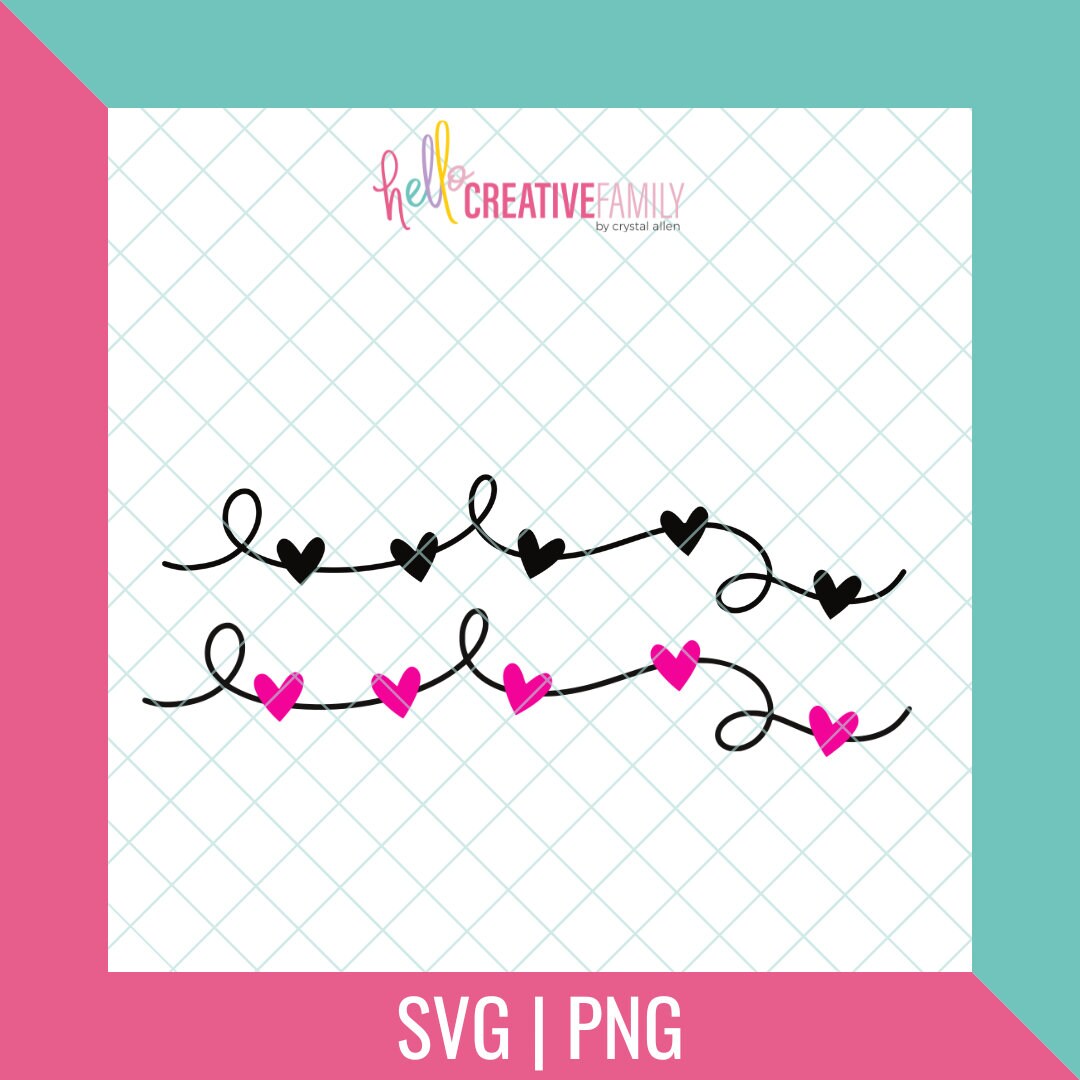 Heart String Duo SVG and PNG Cut Files Digital Download Valentines Day ...