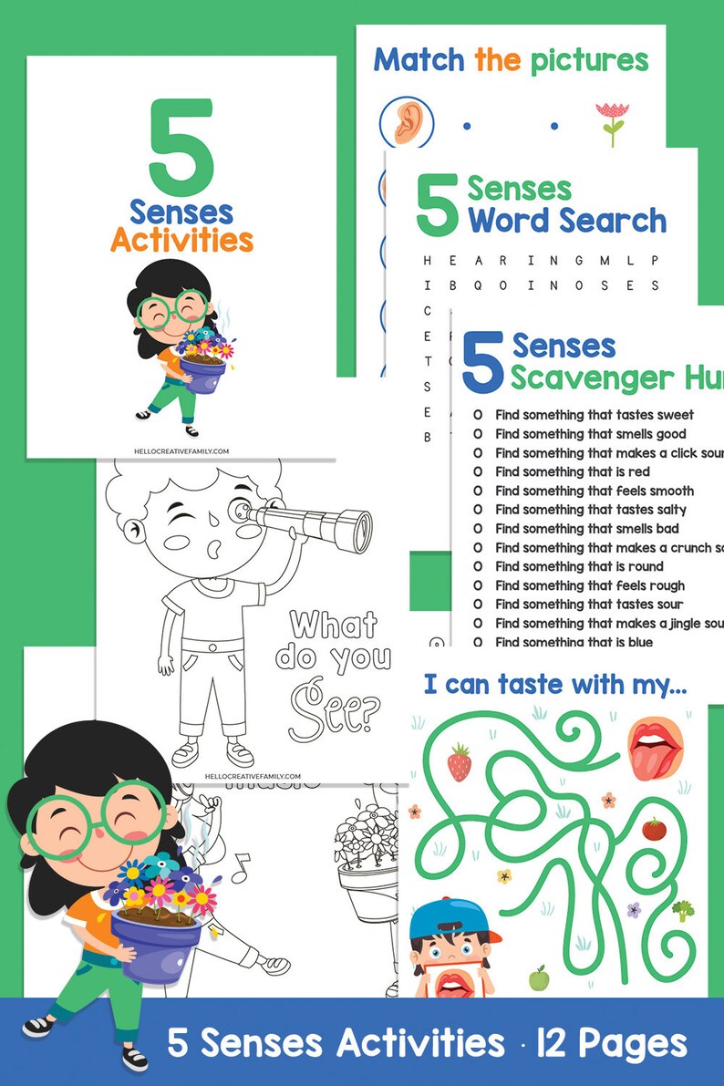 5 Senses - Printable Kids Activity Pack | Kids Activities | Fun ...
