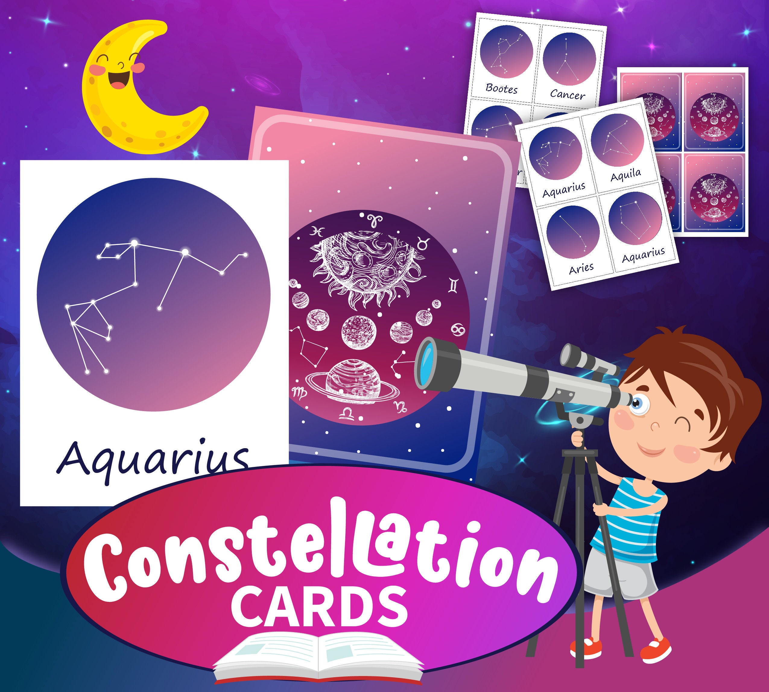 Stargazing Constellation Cards Printable - Explore the Night Sky ...